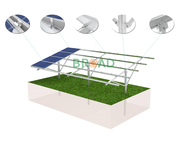 Single Pile Ground Solar Mounting System manufacturer - broadsolartek.com